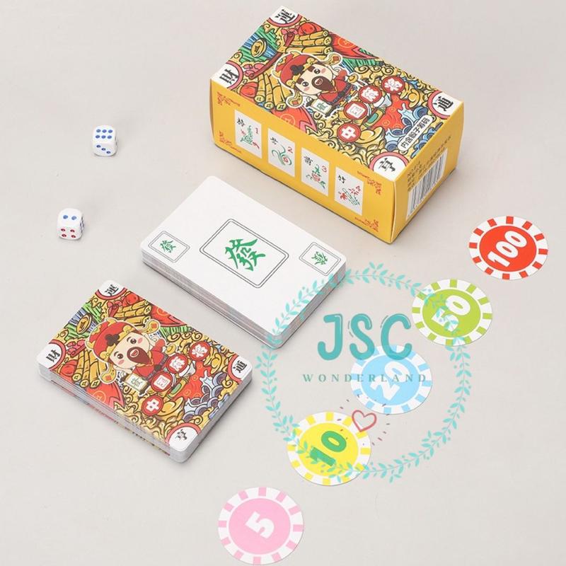 Mahjong Paper Card Game Thickened Paper Mahjong Travel Portable ...
