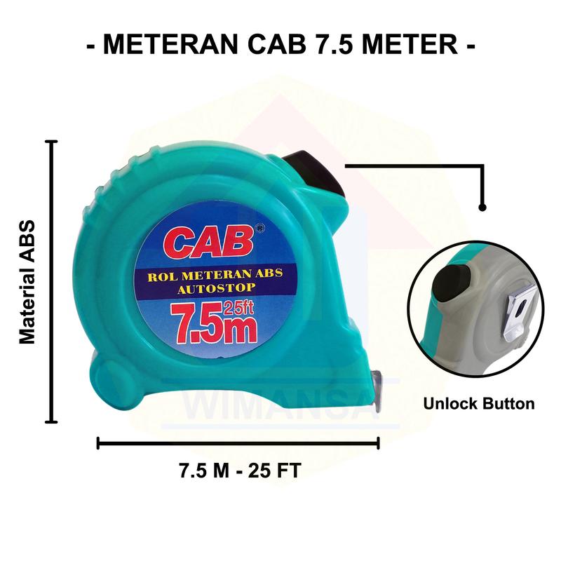 METERAN ROL AUTOSTOP 7.5 METER 25 FT - Shop | Tokopedia