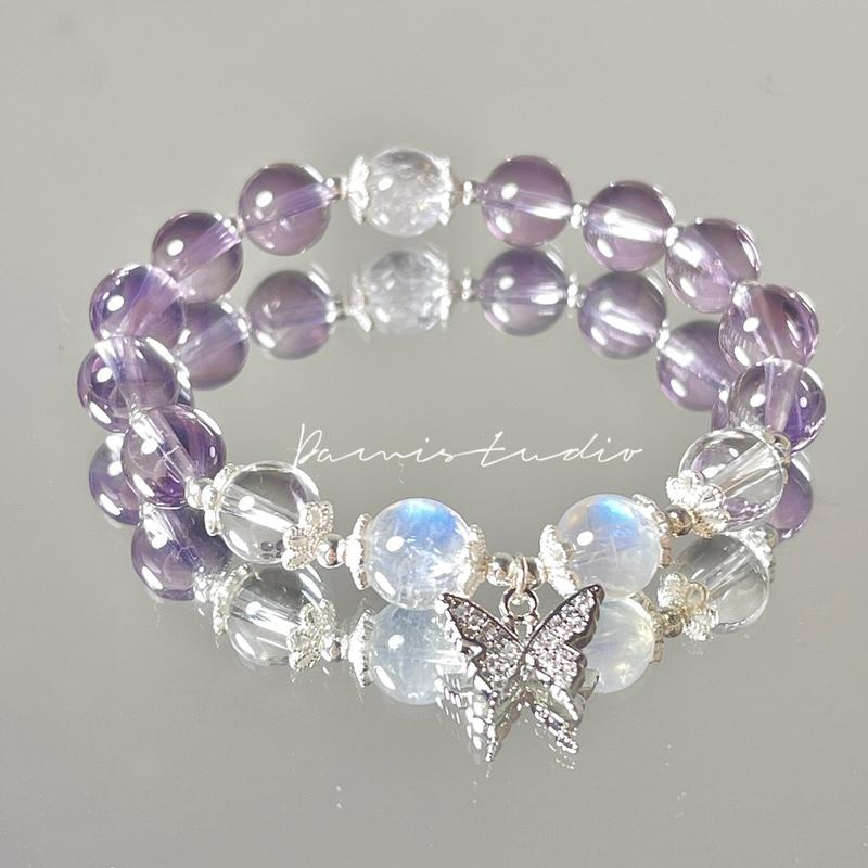 Landing Imitation Amethyst Butterfly Bracelet for Women, Ins - TikTok ...