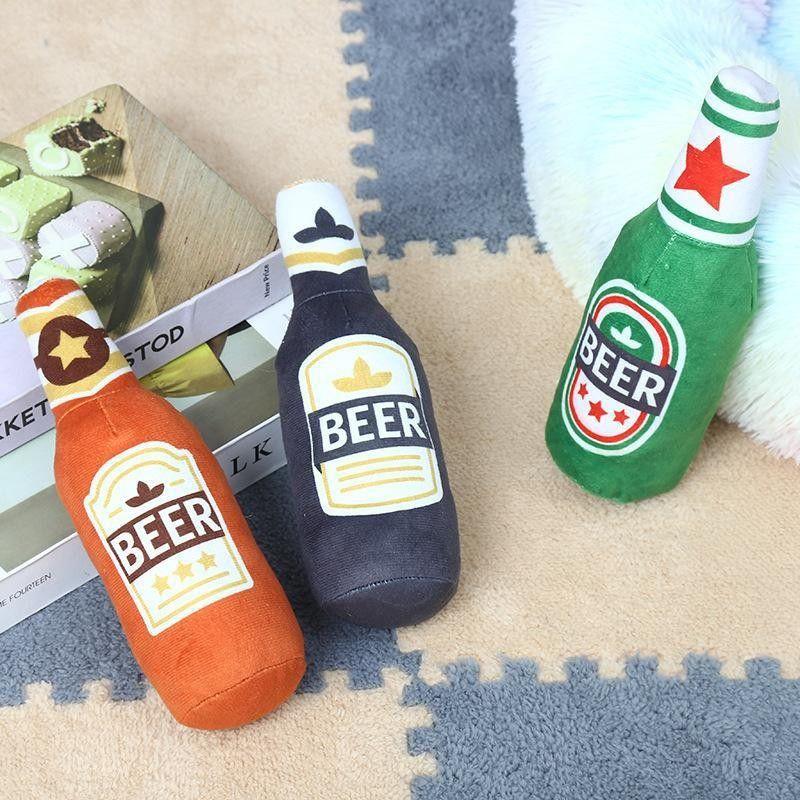 New Realistic Beer Plush Sound BB Toy Pet Dog Durable Chew Teeth ...