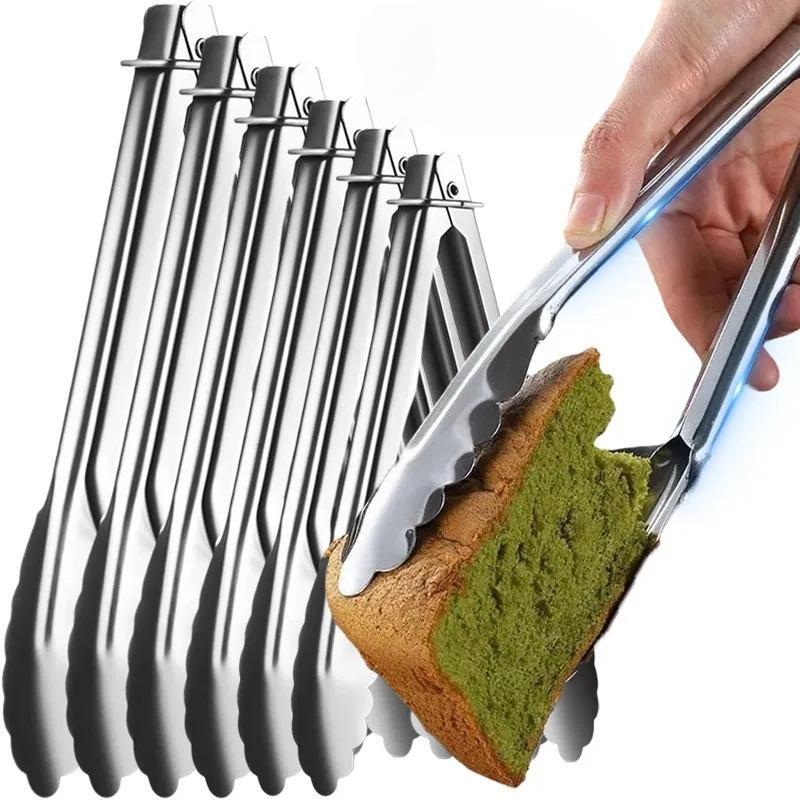 Long Handle BBQ Tongs Non-Slip Handles Stainless Steel Fried - TikTok ...
