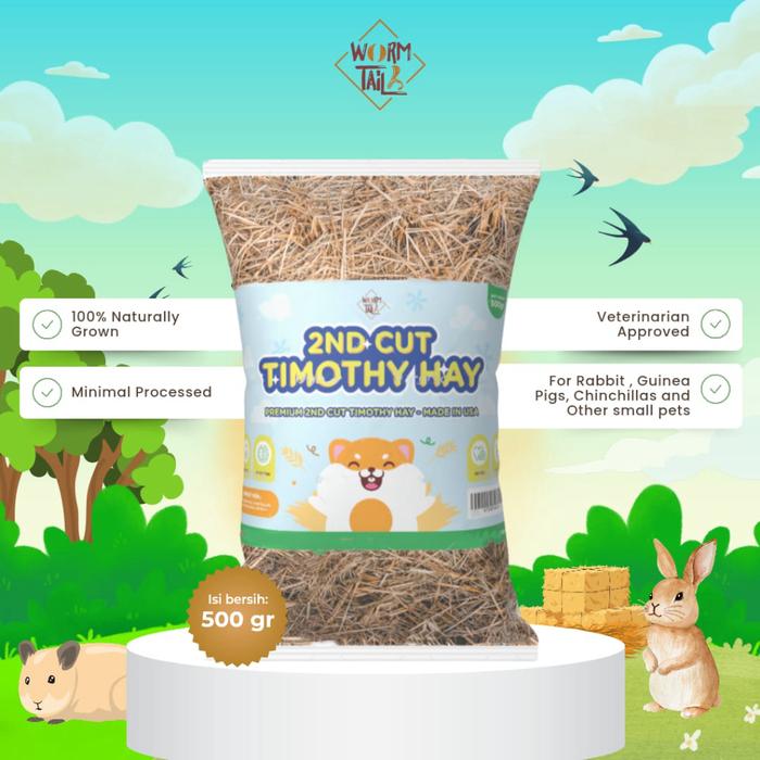 Jual WORMTAIL Rumput Kering Premium 2nd Cut Timothy Hay 500gr - Jakarta ...