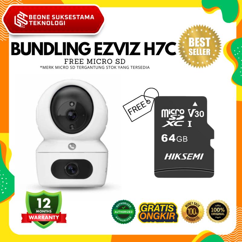 PAKET BUNDLING EZVIZ H7C 4MP+4MP DUAL LENS FREE MMC 32/64GB CAMERA 2K ...