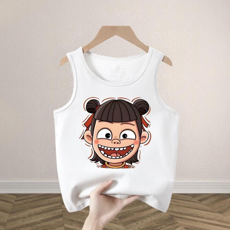 Children's Cartoon Nezha Cotton Vest round collar Summer 202 - TikTok ...