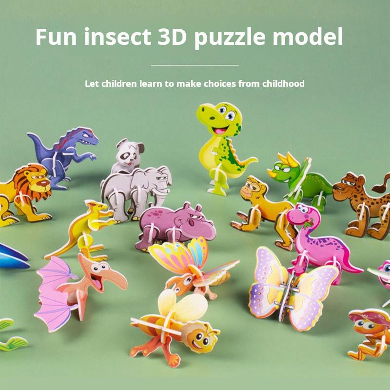 (100 pcs) 3D animal puzzle set, toys and gifts for children to play ...