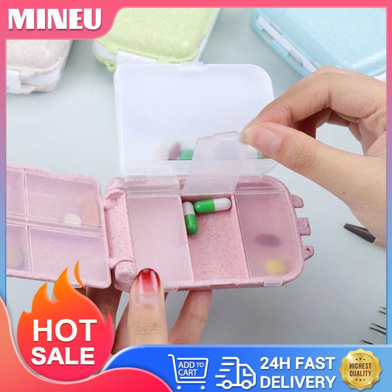 8 Divider Clamshell Design Medicine Tablet Pill Storage Organizer ...