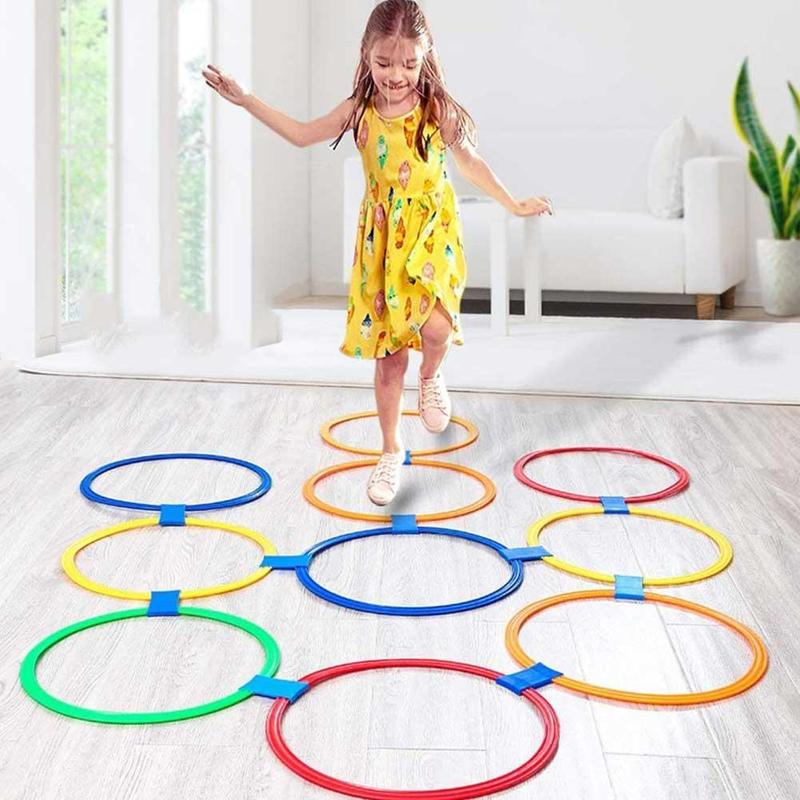 10 Pcs Children Hopscotch Jump Circle Rings Hoops Outdoor To - TikTok ...