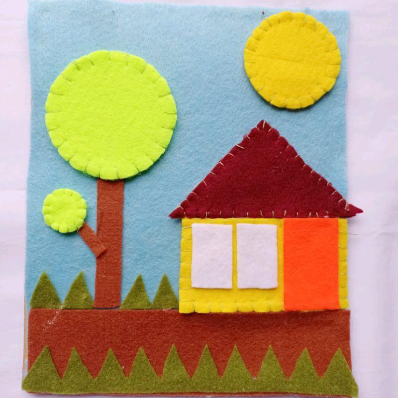 Prakarya Kain Flanel Seni Tempel dan Jahit Feston - Shop | Tokopedia