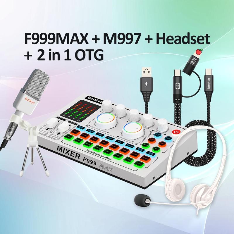 Bonkyo F999MAX SET sound card live broadcast equipment full set - Shop ...