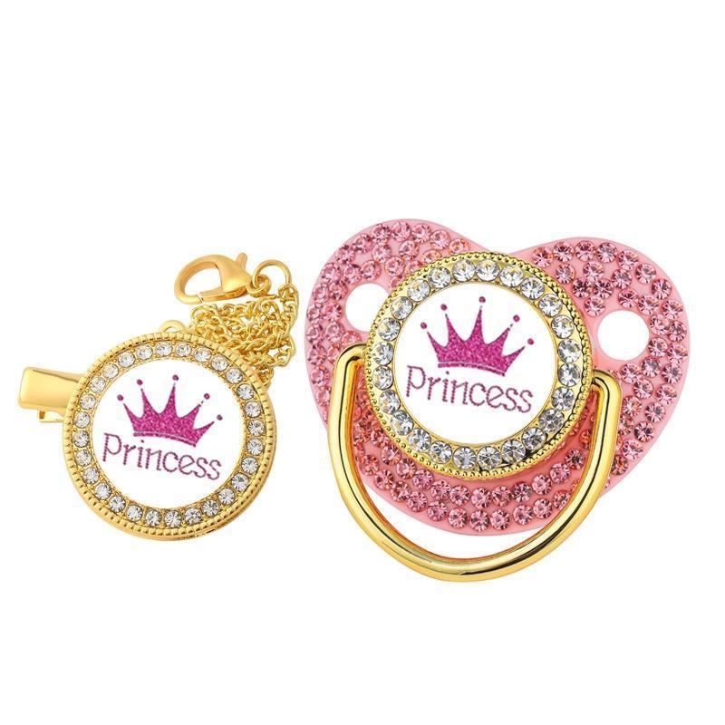 New full of diamonds bite bag princess prince crown baby soothing ...