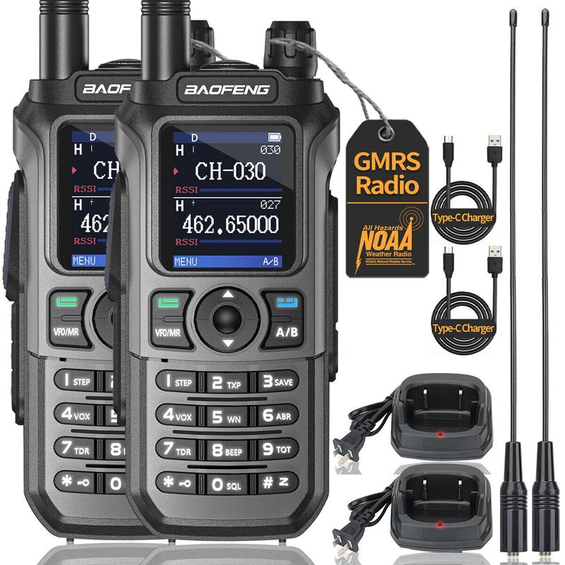 2Pack BAOFENG Long Range Two Way Radio for Adults GM21 GMRS Handheld ...