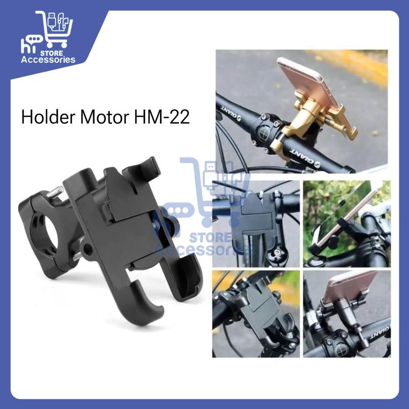 Holder HP Stang Sepeda Motor Bahan Besi Full Metal Aluminum Universal ...