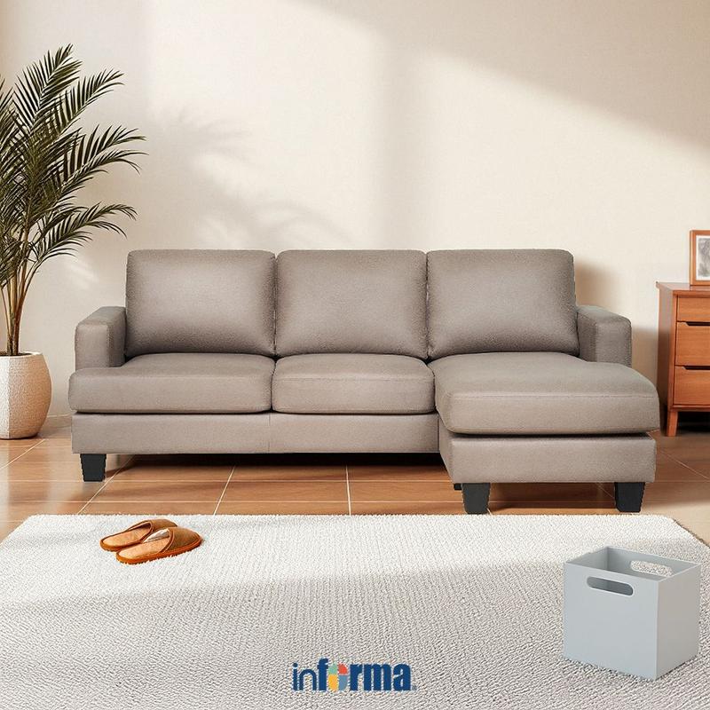 INFORMA NEO LOUISE SOFA SUDUT FABRIC KANAN - COKELAT - Shop | Tokopedia