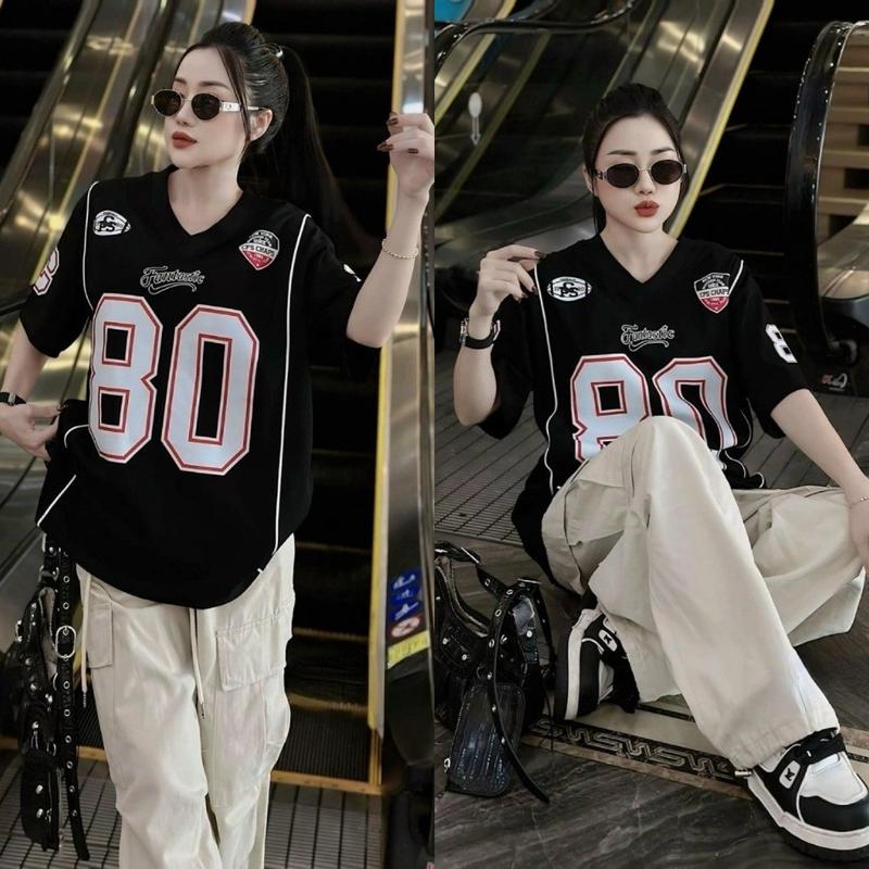 Kemeja-T Wanita Lengan Pendek, Rekaan Sejuk, Longgar, Uniseks, - TikTok Shop Malaysia