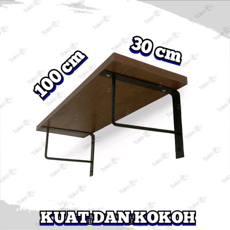 Ambalan dinding minimalis siku besi size 100 cm x 30 cm x 2 cm - Shop ...
