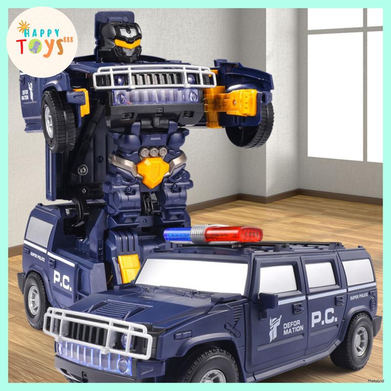 HAPPYTOYS.888 #B74 MAINAN MOBIL POLICE ROBOT / MOBIL ROBOT POLISI WITH ...