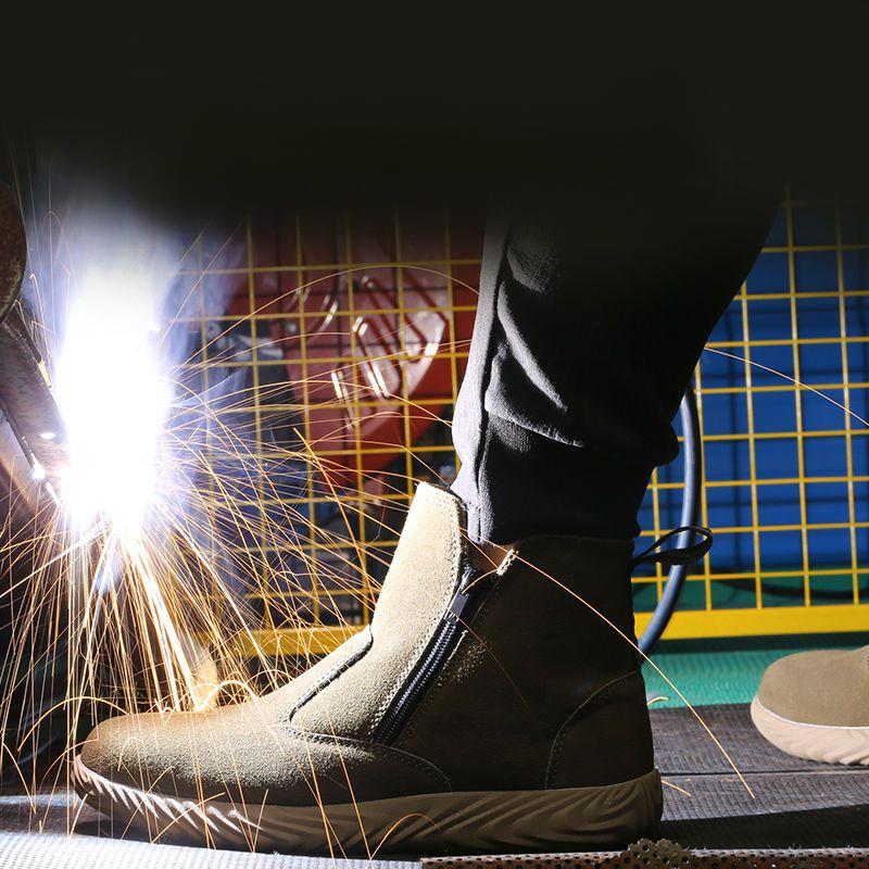 Breathable Zipper Mid-Low Top Welder Men's Anti-Smashing Labor - TikTok ...