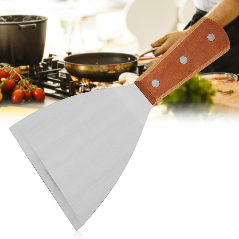 304 Stainless Steel Wooden Handle Scrapper, Griddle Scraper, - TikTok ...
