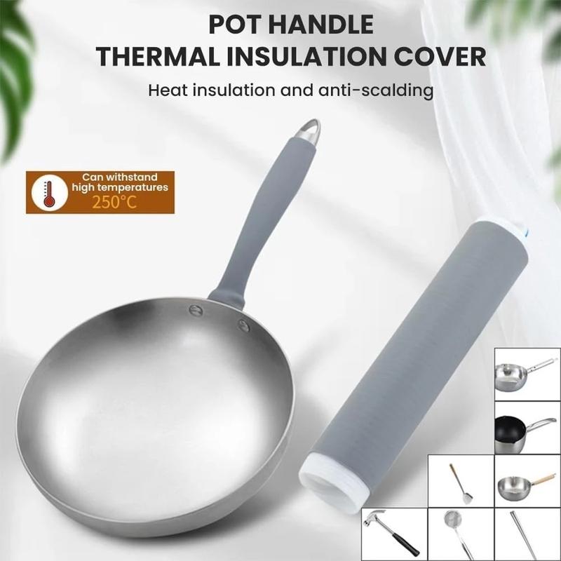 Heat Insulation Cover Handle Wok Frying Pan Spatula Rubber Holder ...