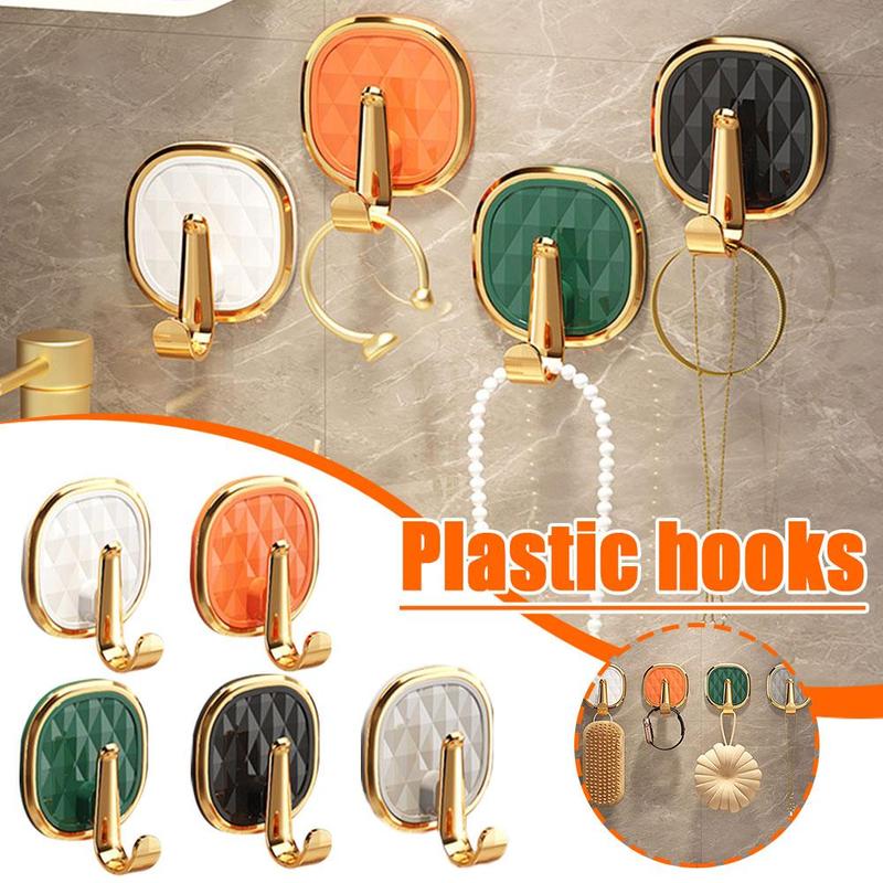 1 Pc Luxury Punch-Free Wall Hooks Strong Sticky Coat Hanger Rack ...