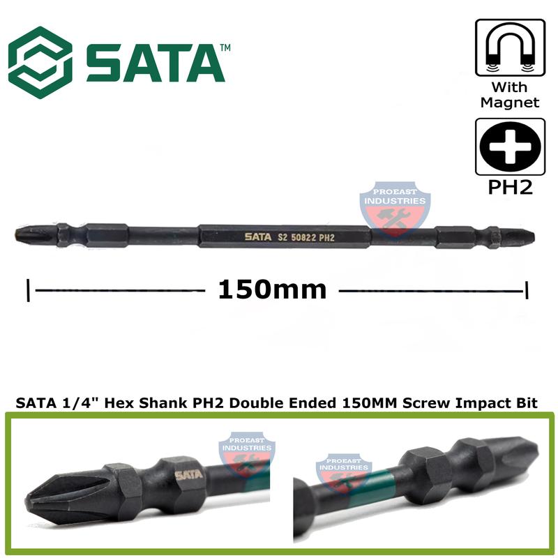 SATA PH2 x 150mm Double Ended Phillips Magnetic Screwdriver Bit ...