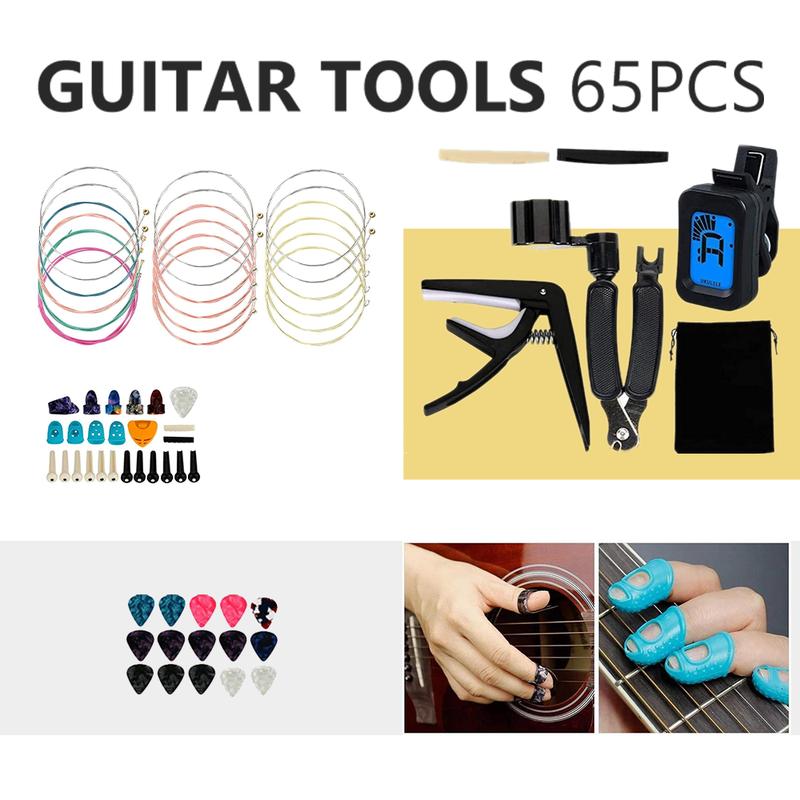Guitar tool 65PCs set changing kit strings pick Capo Winder - TikTok ...