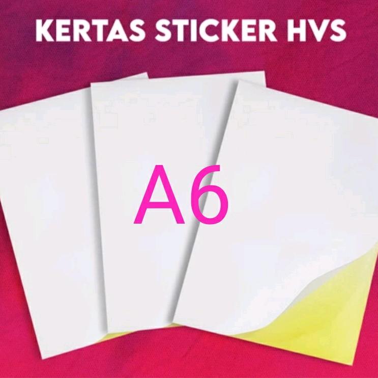 Kertas sticker HVS A6 isi 100 lembar/ stiker resi doff/matte - Shop ...