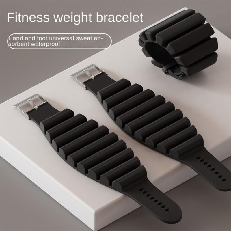 1 Pair Soft 2 Lbs Wrist Weight Bracelet Adjustable Silicone Weighted ...