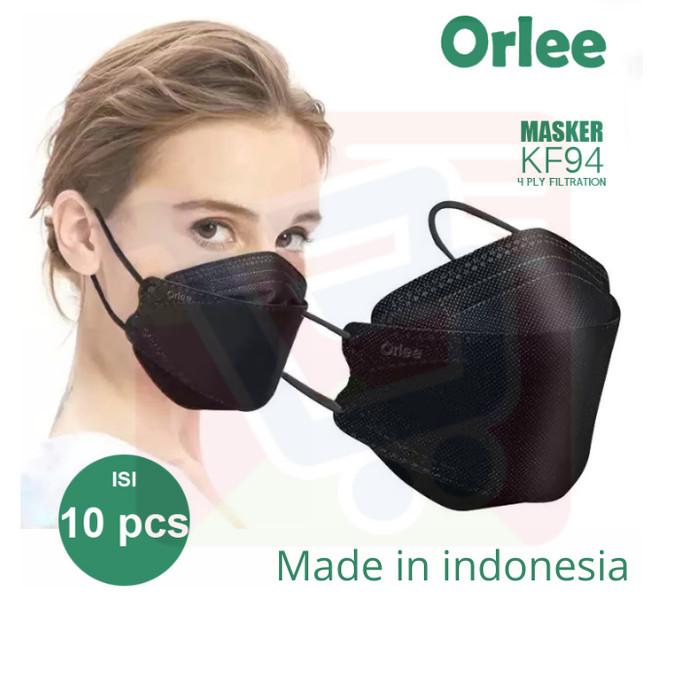 Jual Masker Kf94 KF 94 Orlee Hitam Black Emboss 4Ply 4 ply 3D isi 10 ...