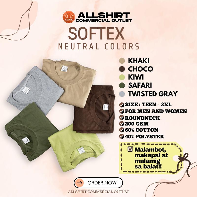 FREE ZIPLOCK! Softex T-Shirt NEUTRAL Colors Round Neck Plain - TikTok Shop Philippines