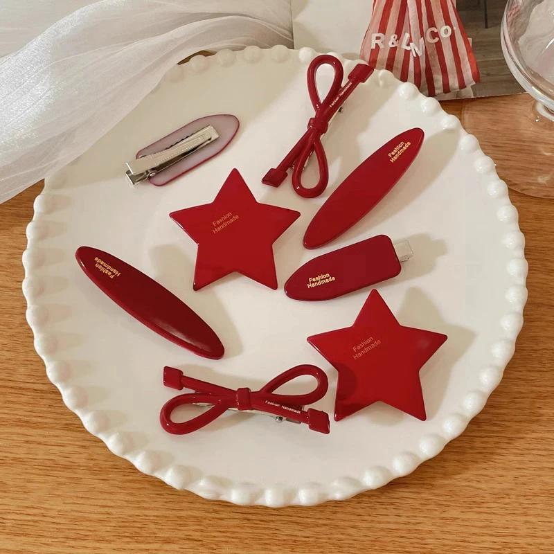 Klip Rambut Ikatan bentuk rama-rama Merah Manis Perancis, Ketibaan ...