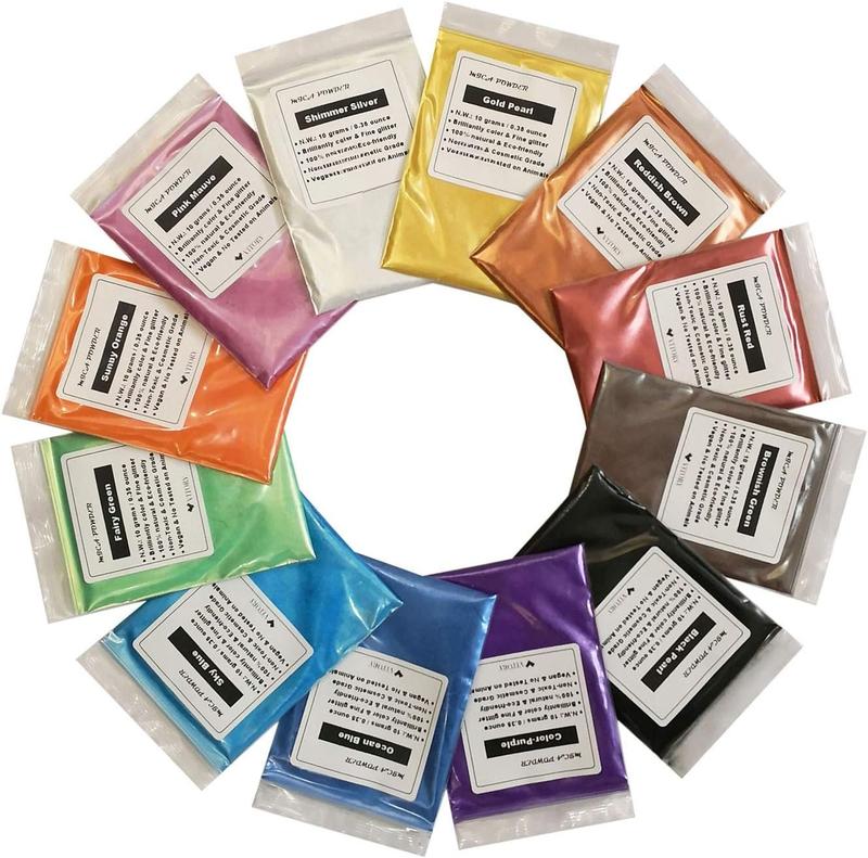Mica for Epoxy Kit Set 12 Colors 10g/0.35oz Each Brilliant Colorant ...