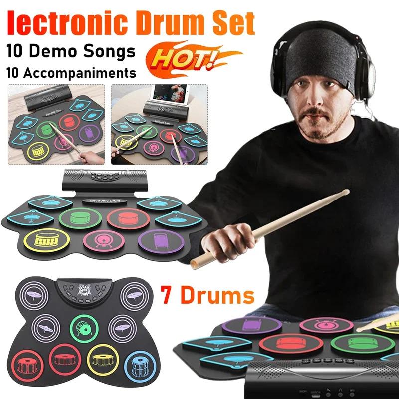 Electronic Drum Set USB Foldable Silicon Drums Sets With Dru - TikTok ...