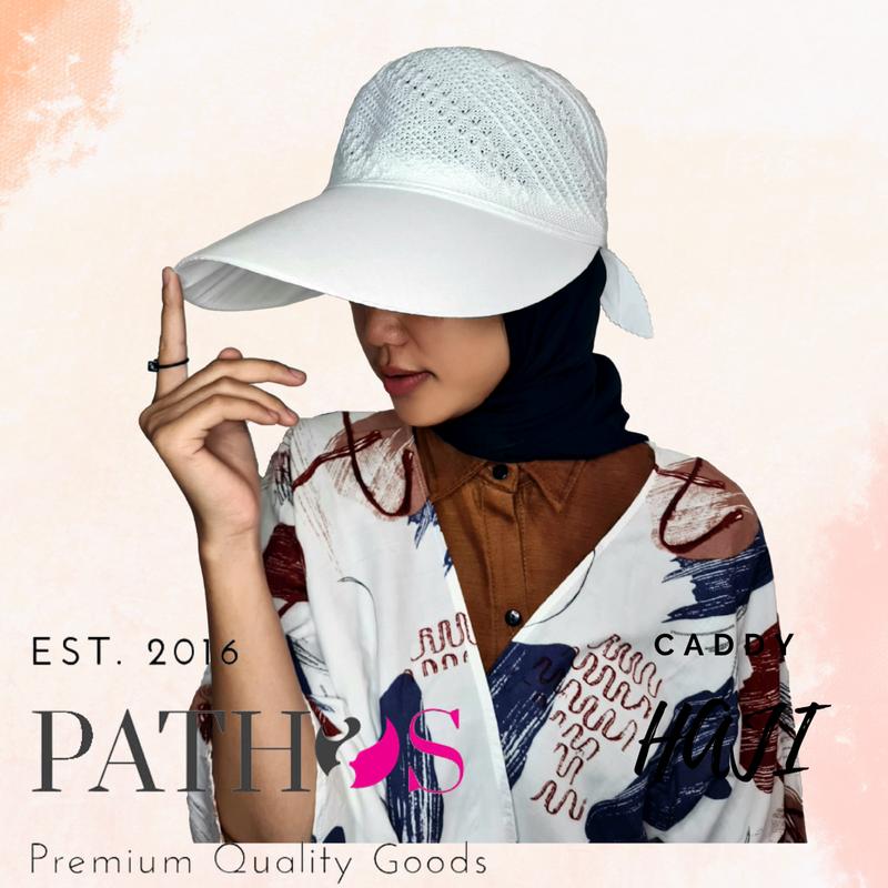 Topi Putih Wanita Haji Umroh Caddy Pantai Straw - Shop | Tokopedia