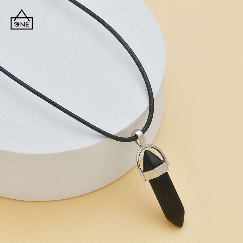 【SBY】Obsidian Pendant Six-pointed Star Sweater Chain Ghost Clavicle ...