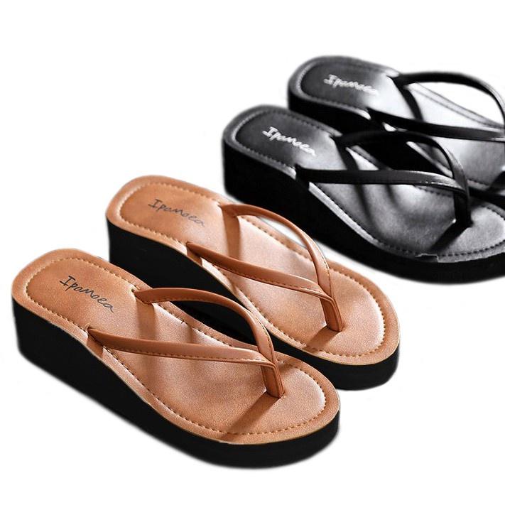 Sandal Wedges Spon Wanita | Wedges Spon Jepit Simple | Wedge - Shop ...