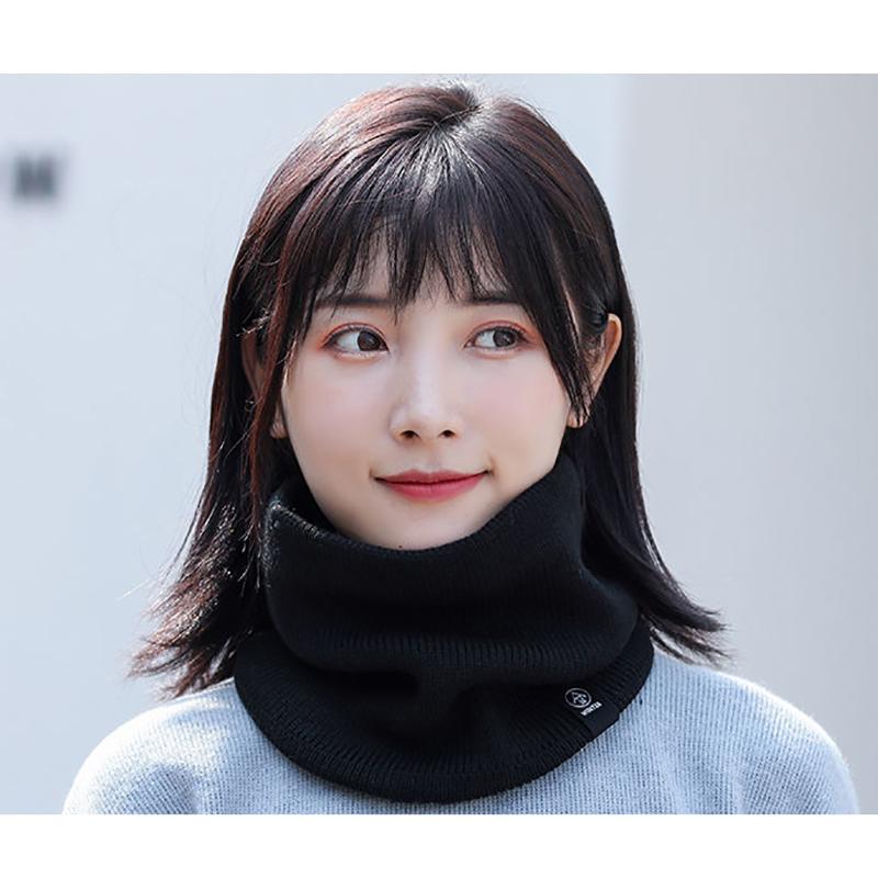Knitted Scarf Winter Warm Snood Scarves Solid Thicken Wool Fur Neck ...