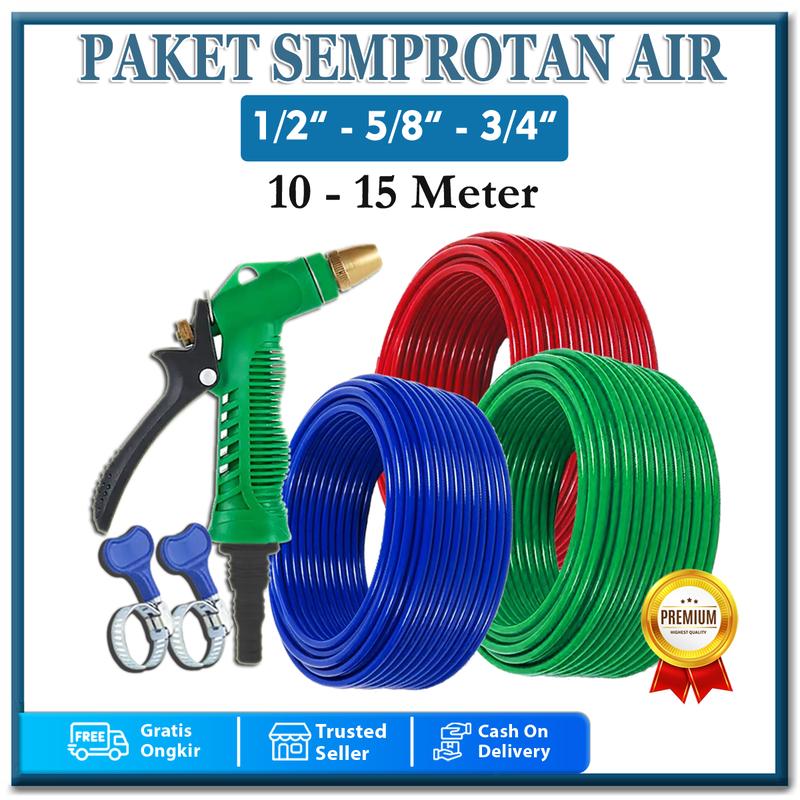 PAKET SEMPROTAN SELANG AIR 1/2 5/8 3/4 INCH 10 15 METER SELANG - Shop ...