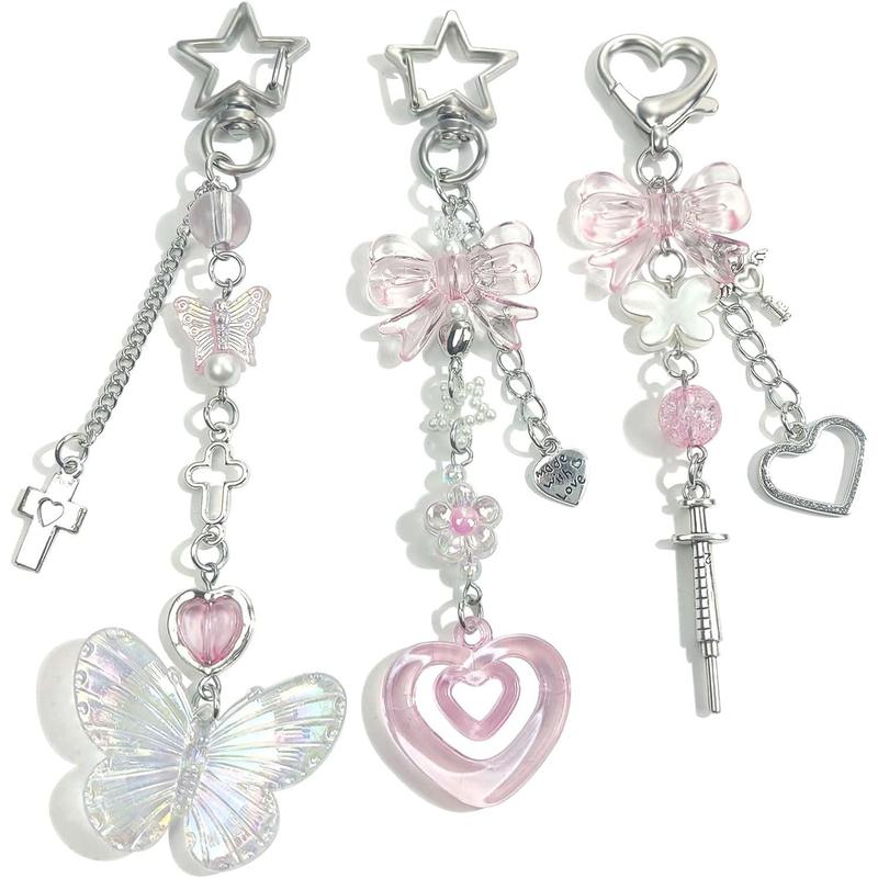 3 PCS Trendy Aesthetic Y2K Style Keychain, Exquisite Women's - TikTok Shop