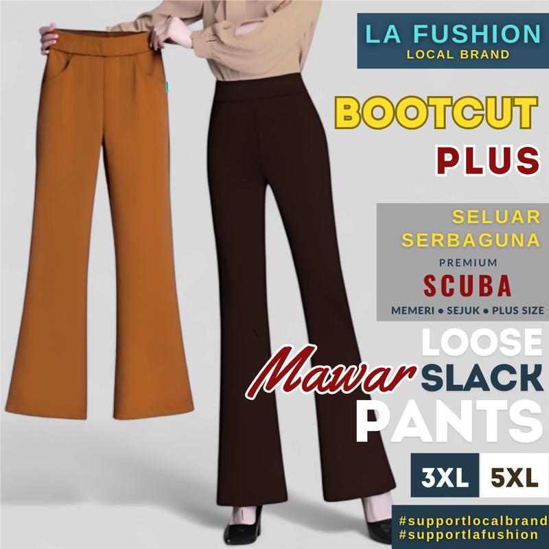 LA FUSHION MAWAR BOOTCUT PLUS SLACK IRONLESS KERJA BOOTCUT SLACK ...