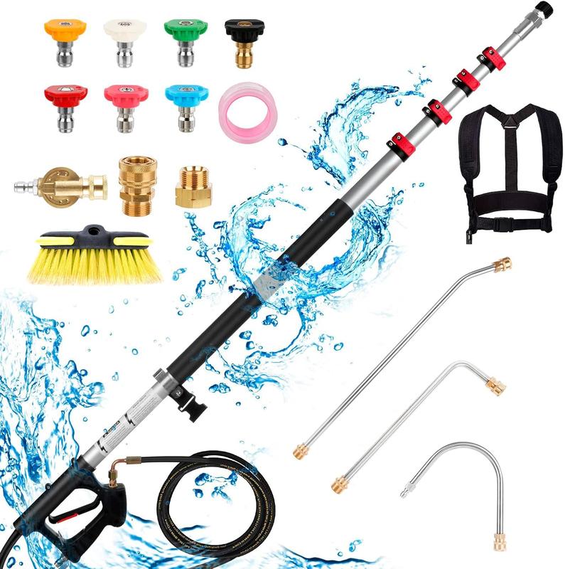 DAlMOT 24 FT Pressure Washer Telescoping Wand ,3Adapters,7Spray ...