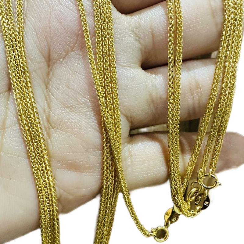 TinasJewelries 18K Solid Gold Foxtail Chain for Women 16-20 Inches ...
