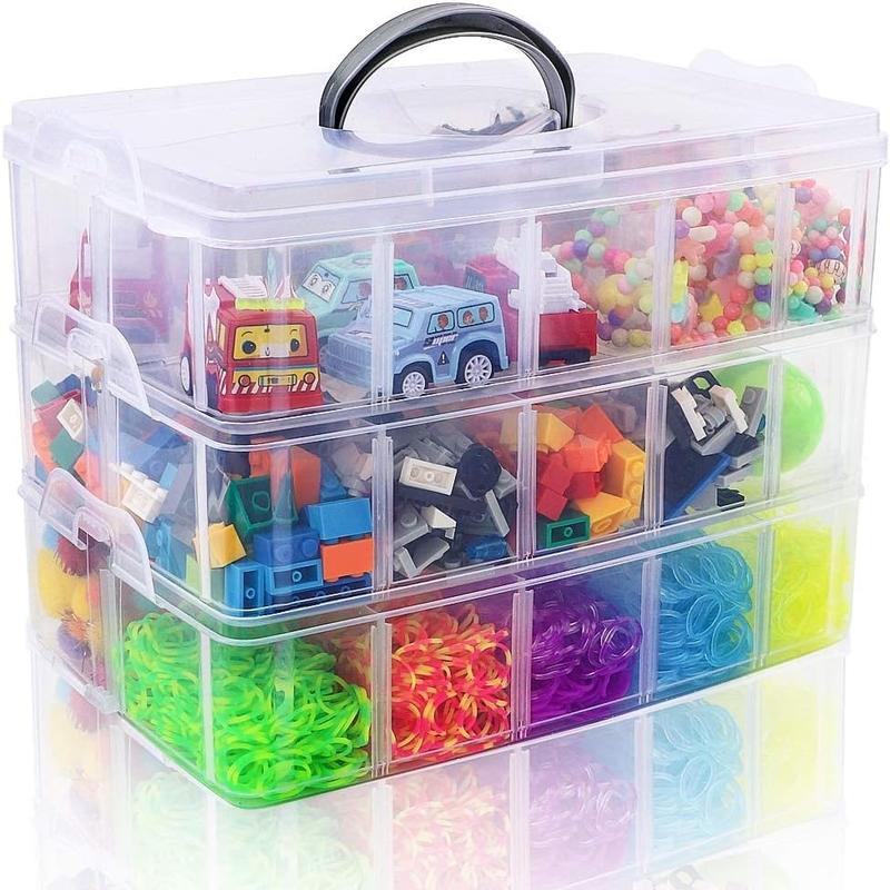7-Tier Stackable Storage Container Box with 70 Compartments, Plastic ...
