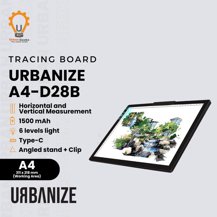 Promo Urbanize A4-D28B Tracing Light Pad A4 Rechargeable LED Drawing ...