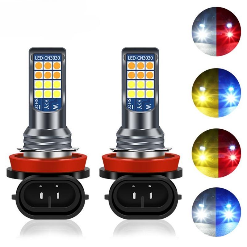 1piece 24LED Dual Color H11 Car LED Fog Lamp H3 LED Bulb H7 H8 - TikTok ...