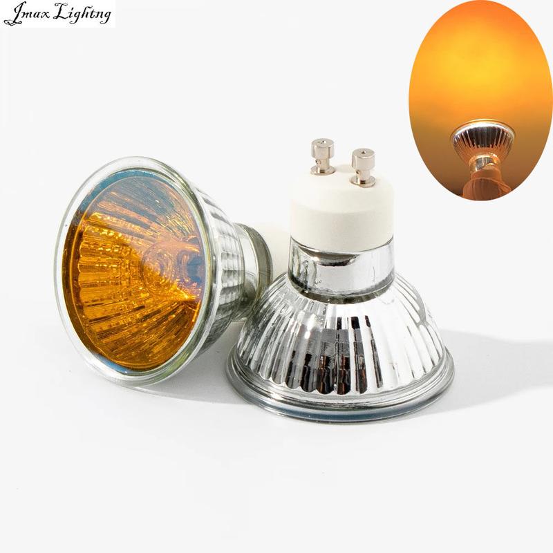 Halogen Amber Lamp 35W 220V GU10 Dimmable Orange Lamp Bulb Spot ...