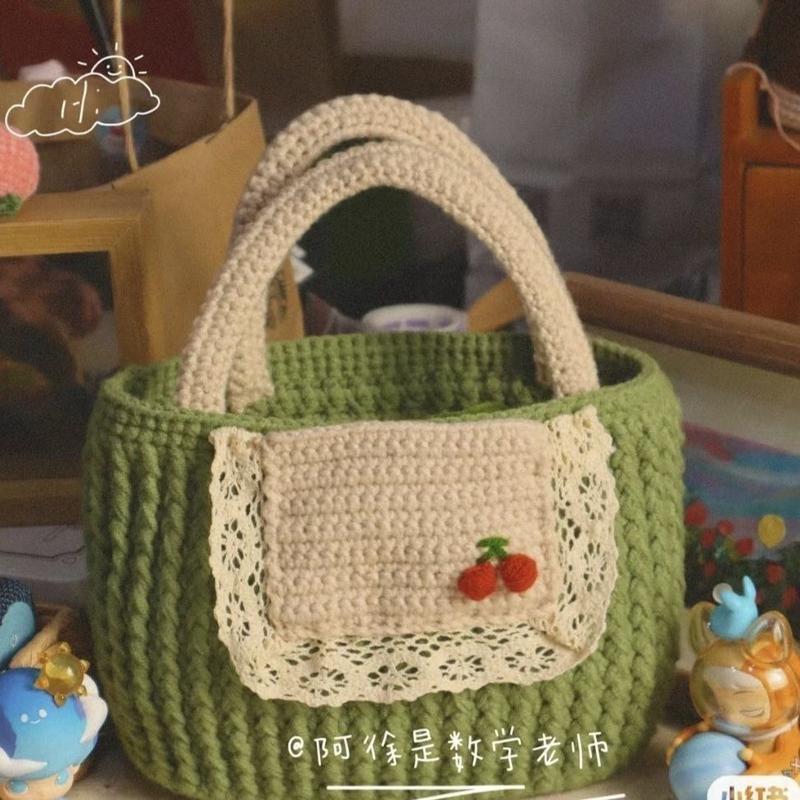 Beg Berkelah Benang Rajutan Tangan, Kit Mengait DIY, Menghilangkan ...