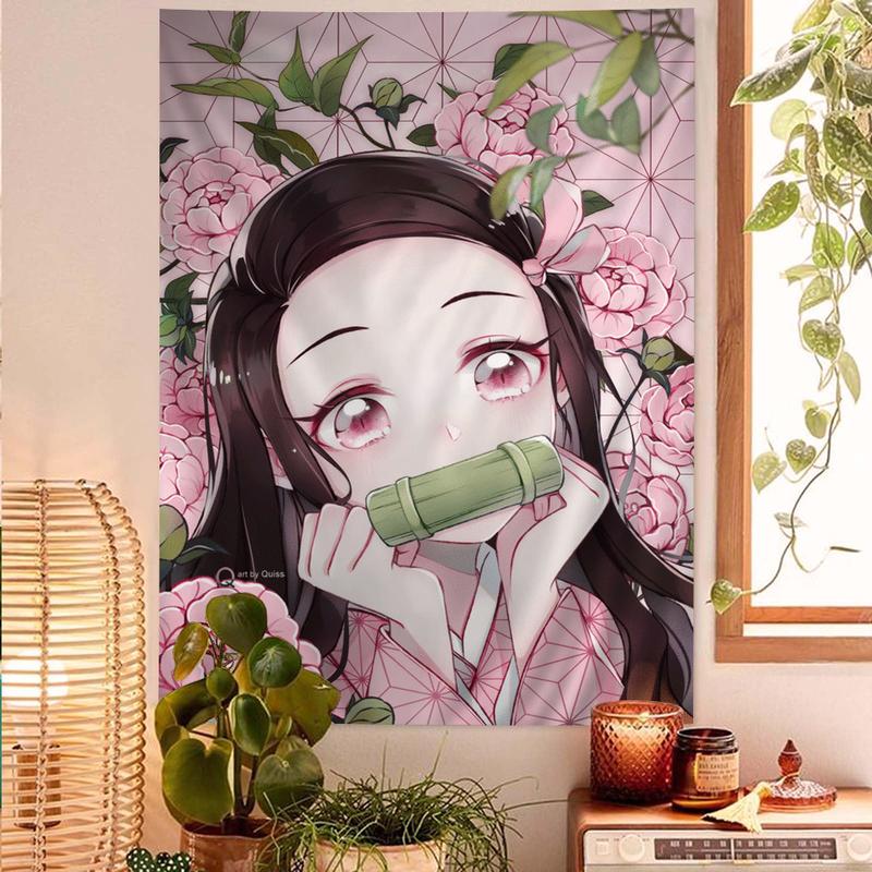 Demon Slayer Nezuko Kamado Hippie Wall Hanging Tapestries Art Science ...