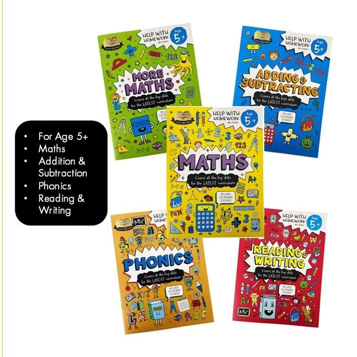 Educational Workbook 5 Books Set For Kids Age 5+ to Learn Reading ...