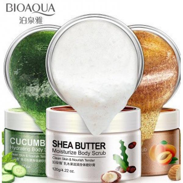 BIOAQUA Hydrating Body Scrub Exfoliating Cucumber/ Almond/ Shea Butter ...
